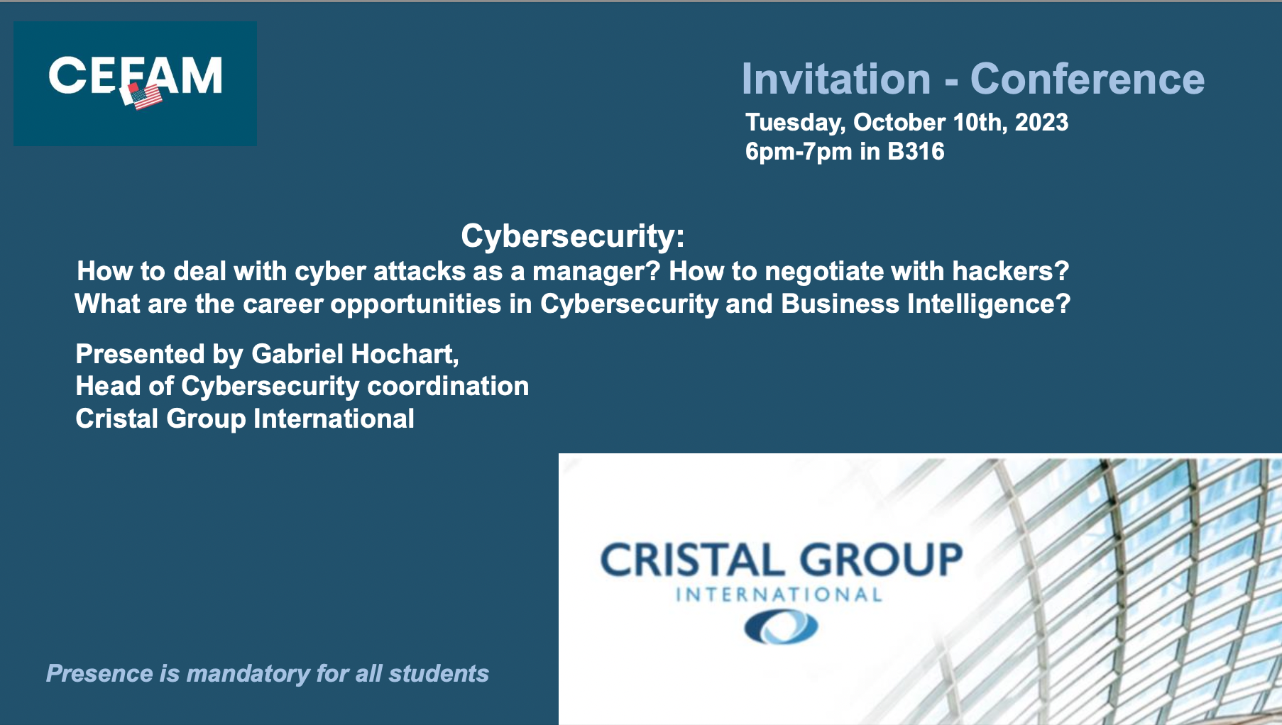 Conference Cybersecurity - CEFAM